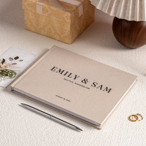Personalized Linen Guestbook | Custom Wedding Guest Book | Reception ...