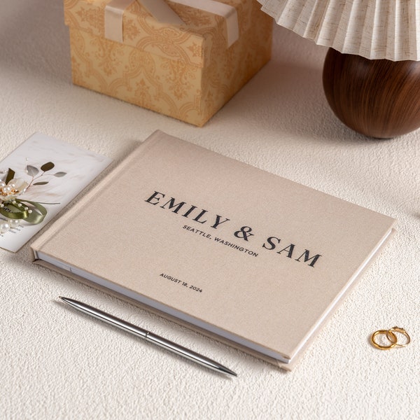 Linen Guest Book - Etsy
