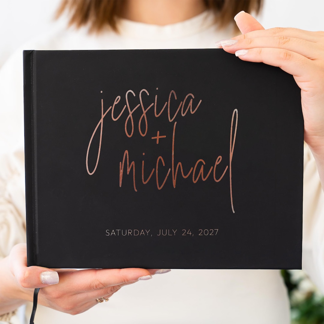 Custom Wedding Guest Book | Personalized Signing Guestbook | Engagament ...
