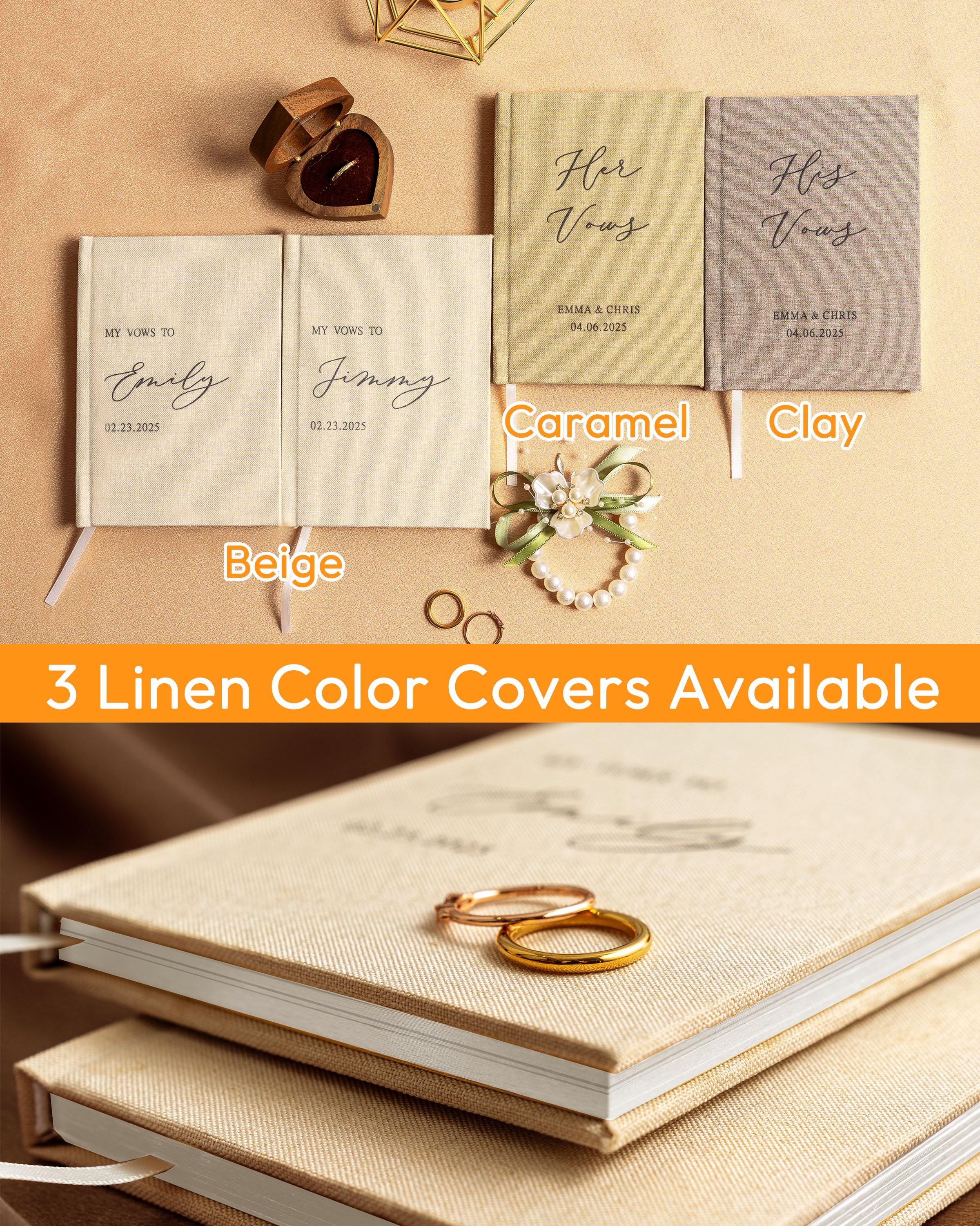Personalized Vow Books, Elegant Bride & Groom Gift, 80 Pages(40 Sheets ...