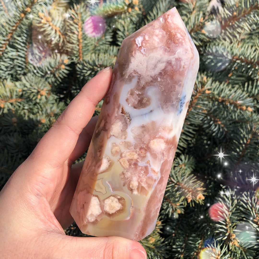 Amazing Pink Amethyst Flower Agate Tower With Stunning Colors and ...