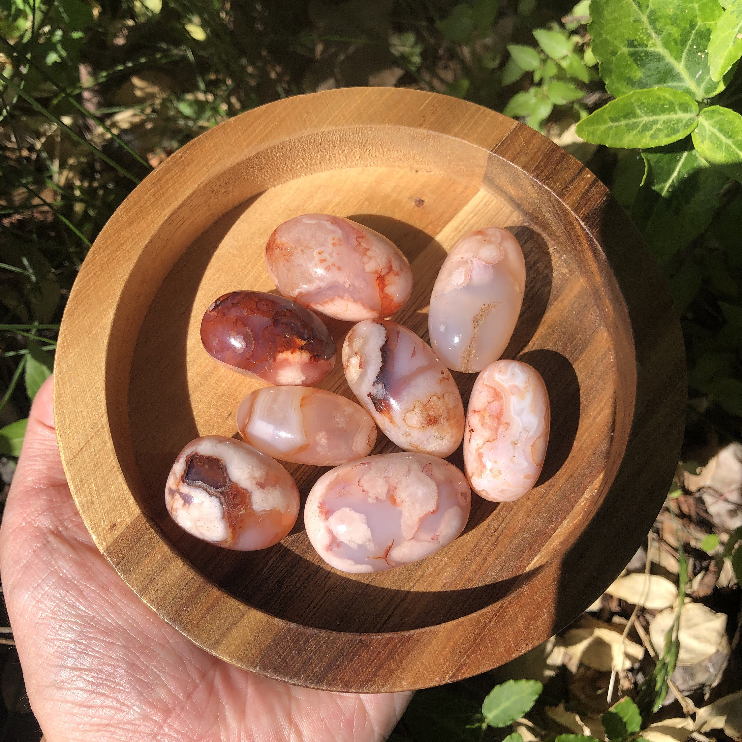 Jumbo Flower Agate and Carnelian Crystal Tumbles, Shivas 3 Different ...