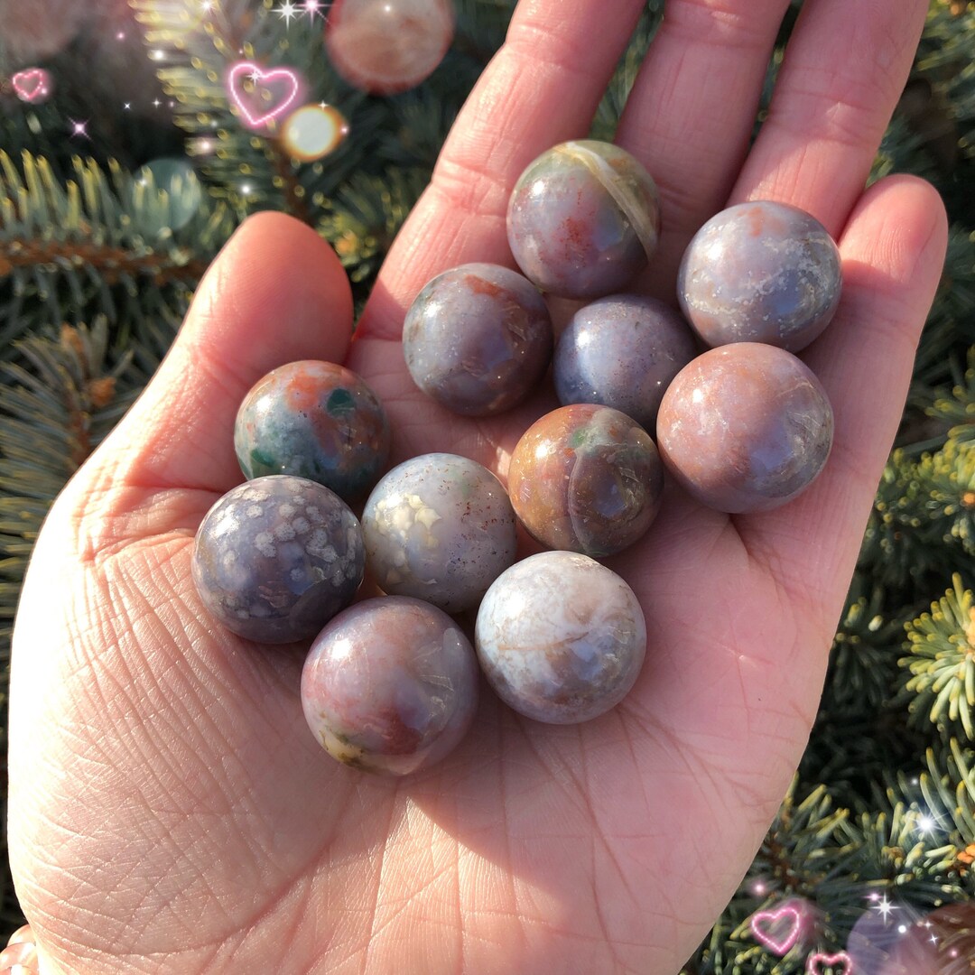 Beautiful & Colorful Indian Moss Agate Mini Spheres! Intuitively Chosen ...