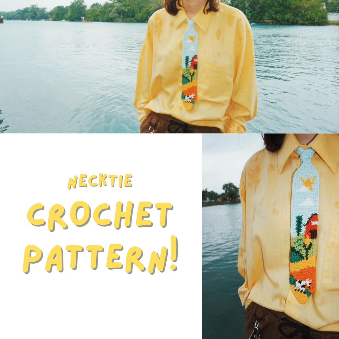 Necktie Crochet Pattern a Day on the Farm - Etsy