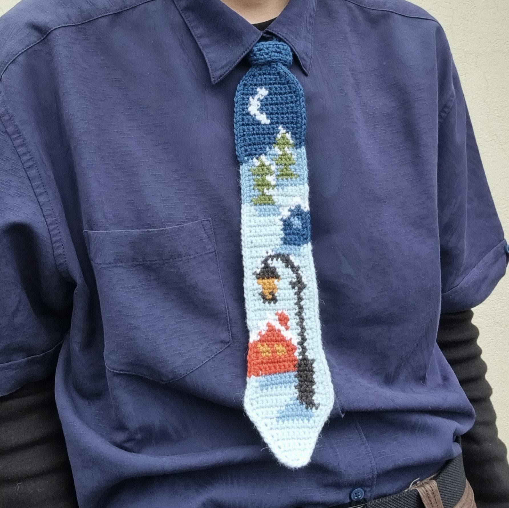 Winter Landscape Necktie Crochet Pattern - Etsy
