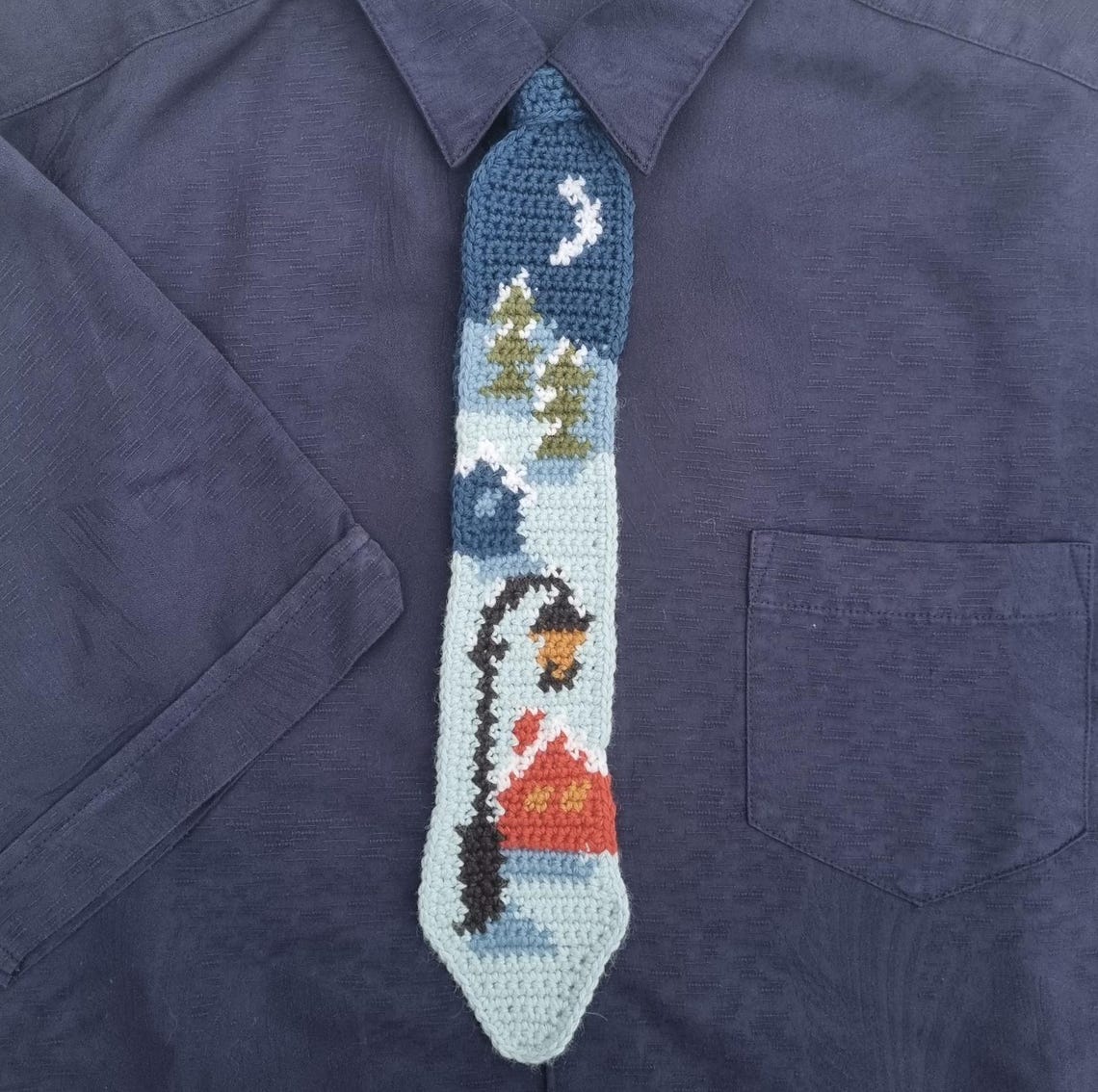 Winter Landscape Necktie Crochet Pattern - Etsy