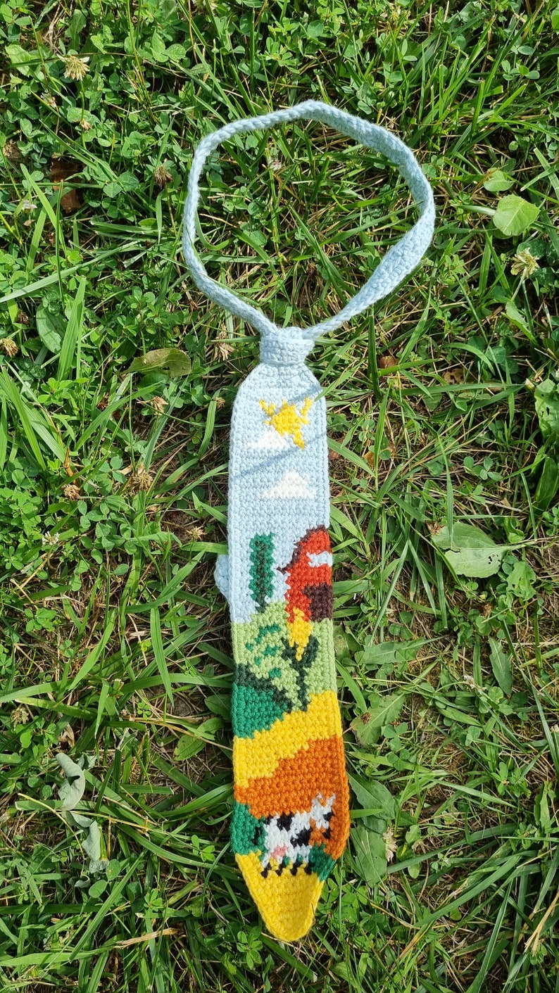 Necktie Crochet Pattern a Day on the Farm - Etsy