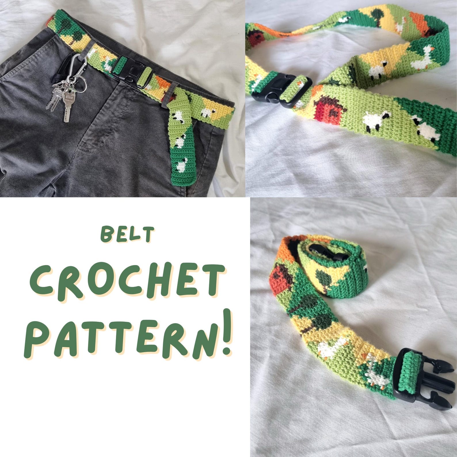 Belt Crochet Pattern sheep and Geese - Etsy