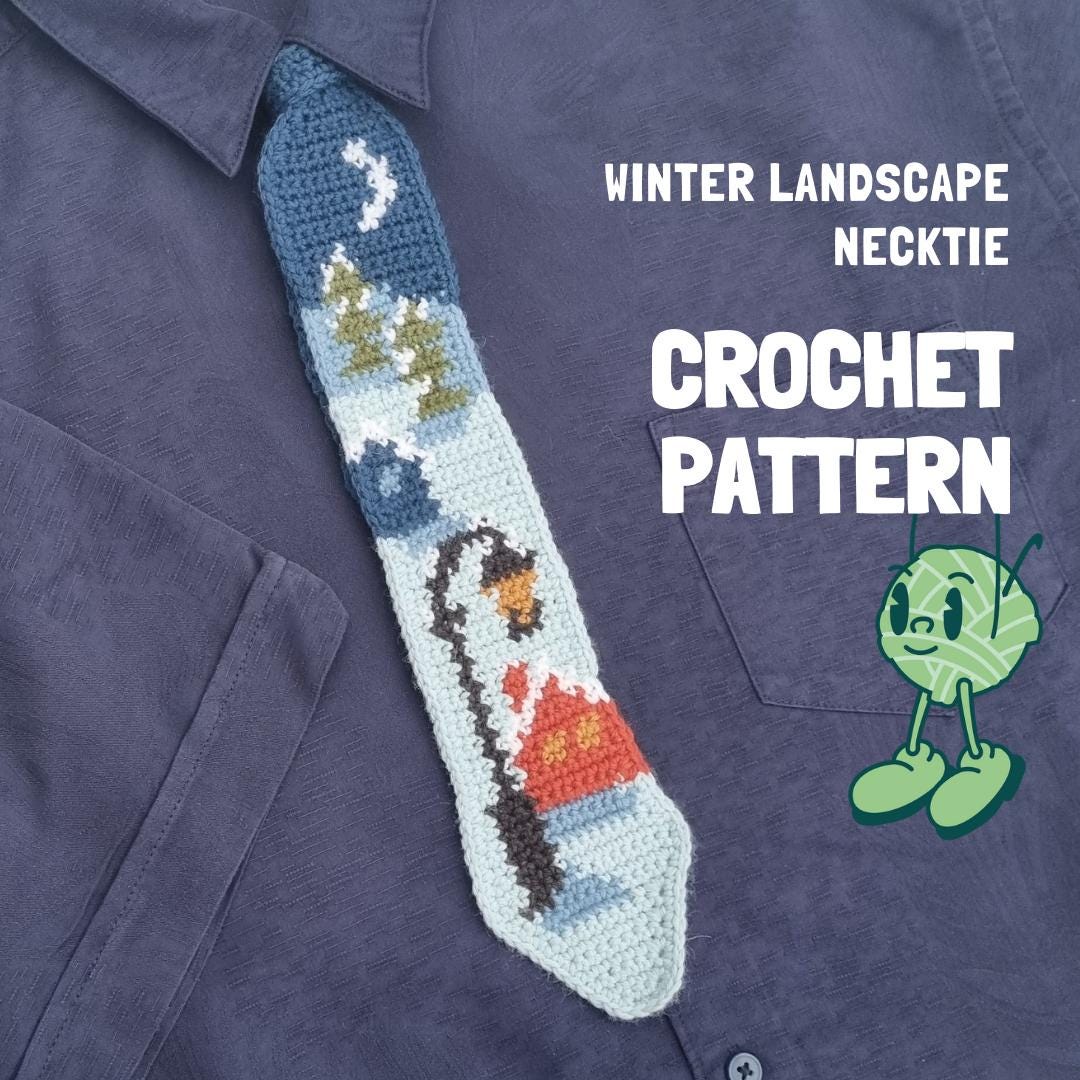 Winter Landscape Necktie Crochet Pattern - Etsy