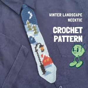 Winter Landscape Necktie Crochet Pattern - Etsy