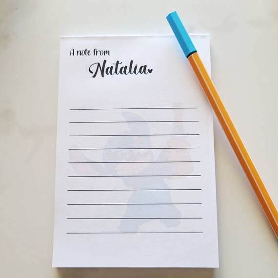 Custom Stitch Notepad Memopad 70 Pages Lilo and Stitch | Etsy