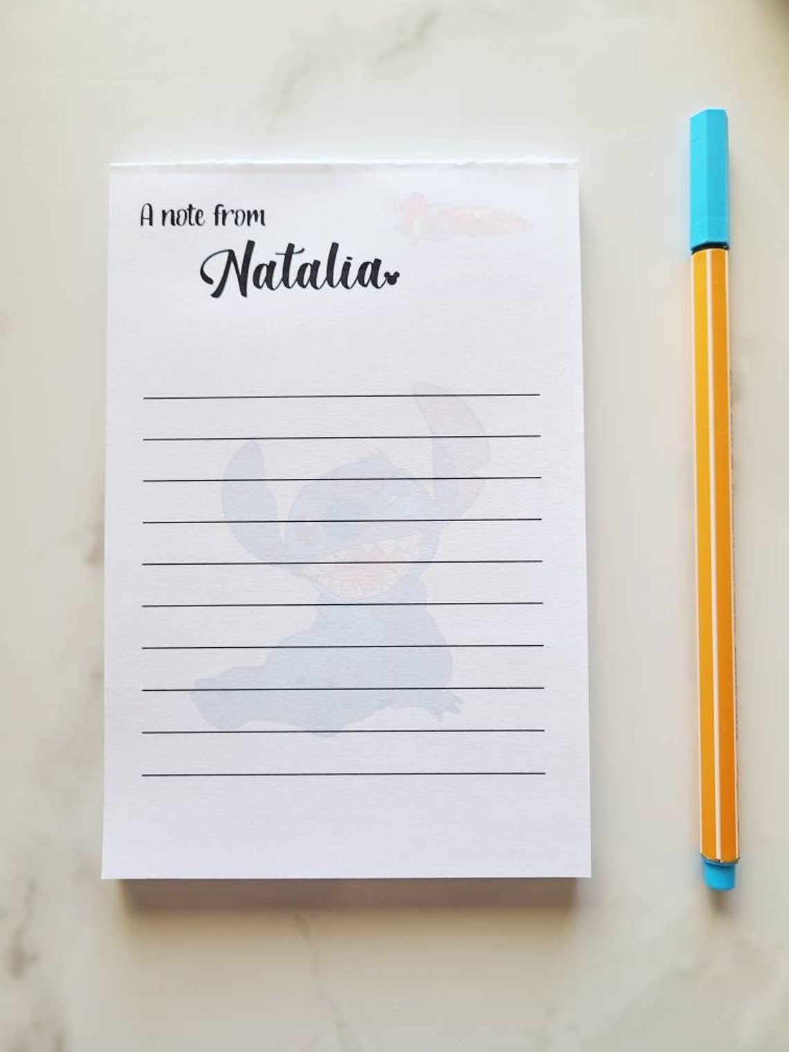 Custom Stitch Notepad Memopad 70 Pages Lilo and Stitch - Etsy