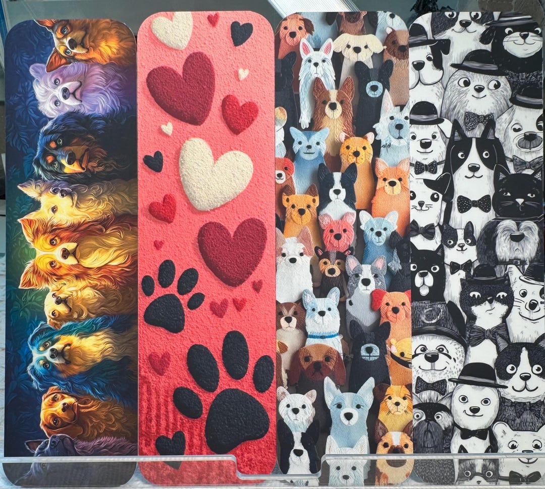 Set of 4 Soft Touch Laminated Bookmarks - Etsy