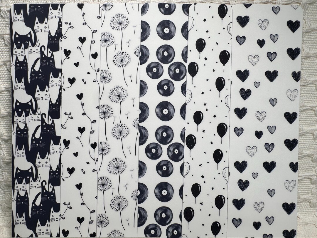 Soft Touch Laminated Bookmarks - Black and White - Etsy
