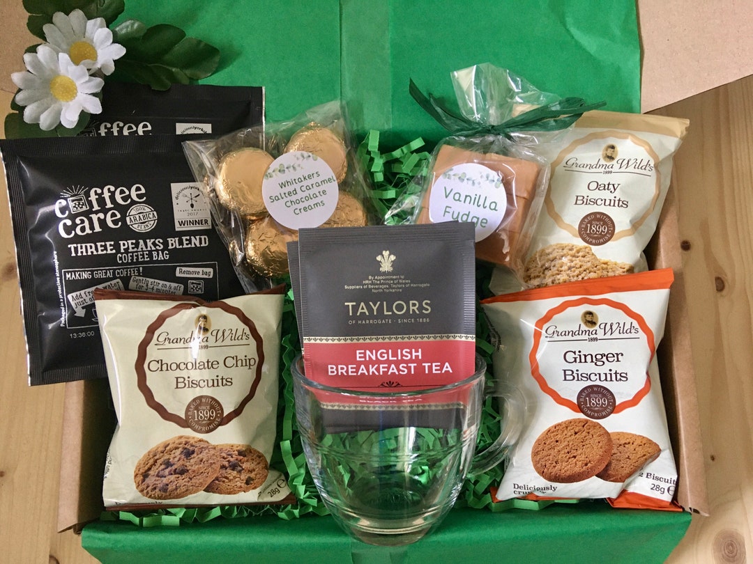 Tea Coffee & Biscuits Hamper Gift Box Tea Coffee Gift - Etsy UK
