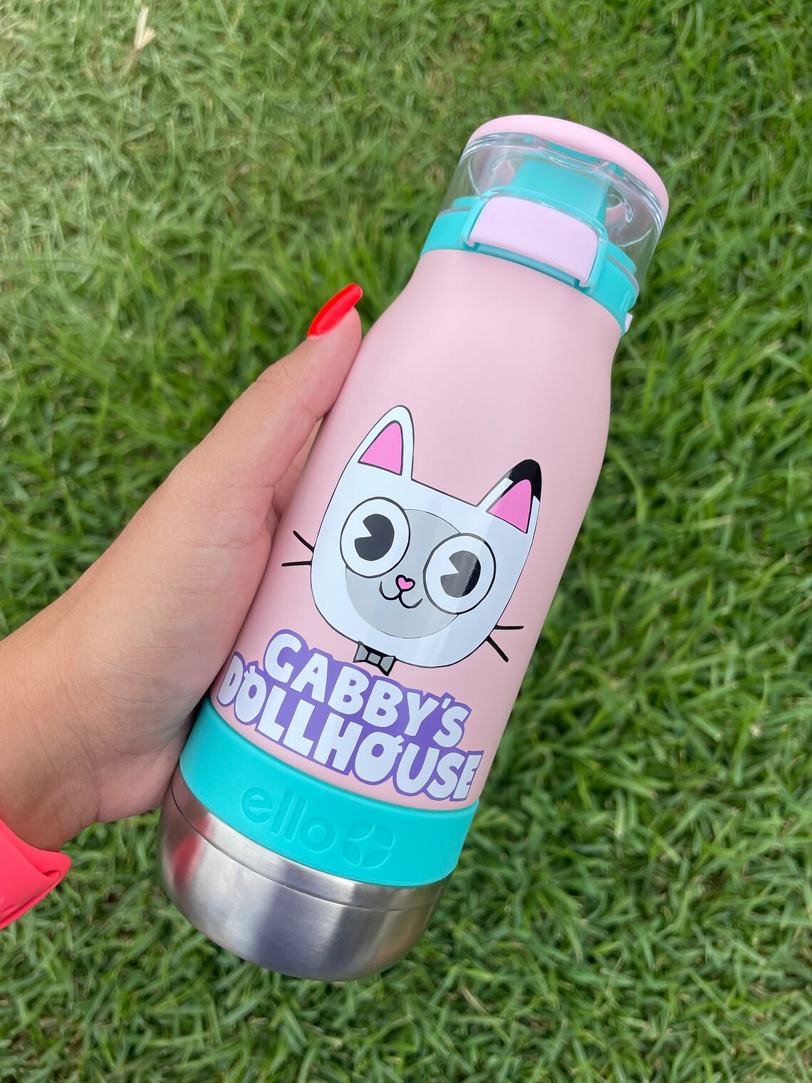 Kids Gabby's Dollhouse Pandy Paws Cup Leak-proof Water Bottle 14 Oz ...