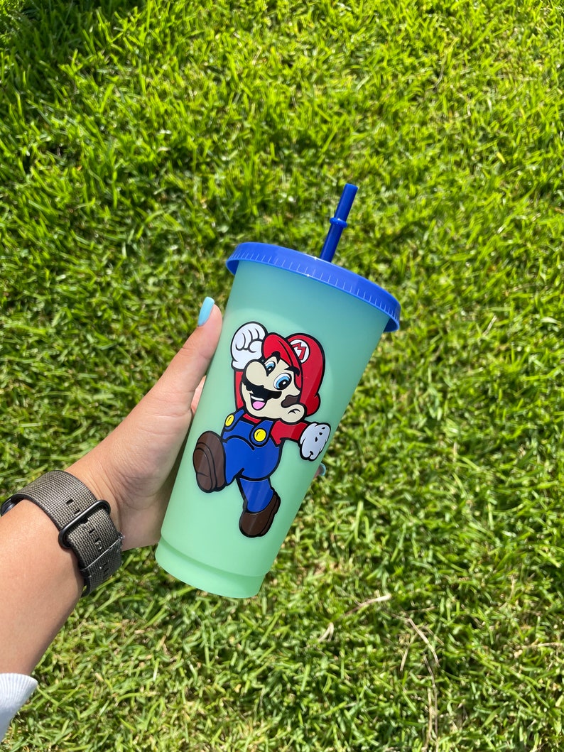 Kids Super Mario Bros Boy Cup 24 Oz Kids Tumbler Mario Boy Party Back ...