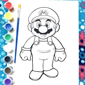 Pre Drawn Canvas, Mario, Paint Your Own, Mario Paint Party, Paint Party ...