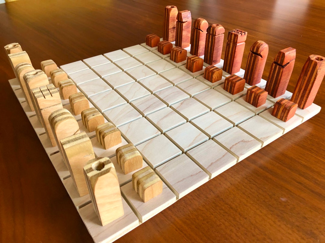 Minimalist Wooden Chess Set - Etsy