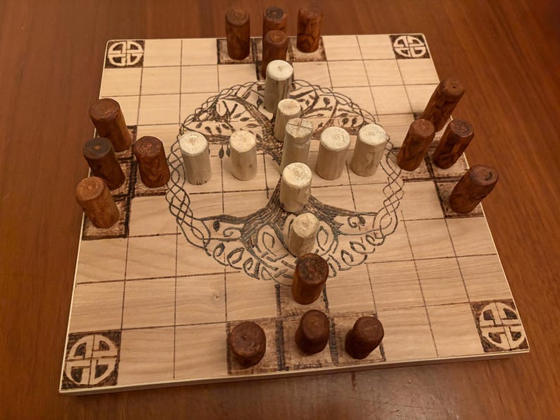 Tablut Hnefatafl Ancient Viking 9x9 Wooden Board Game - Etsy