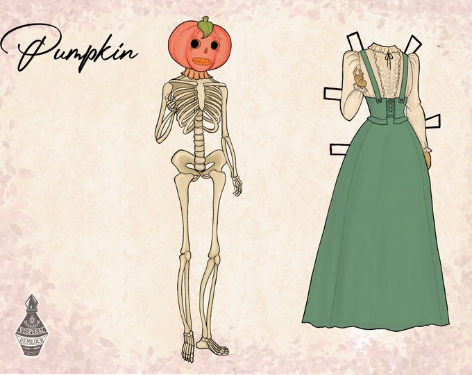 Pottsfield Pumpkin Paper Doll - Etsy