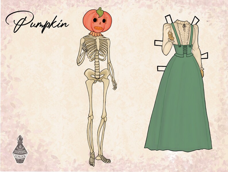 Pottsfield Pumpkin Paper Doll - Etsy