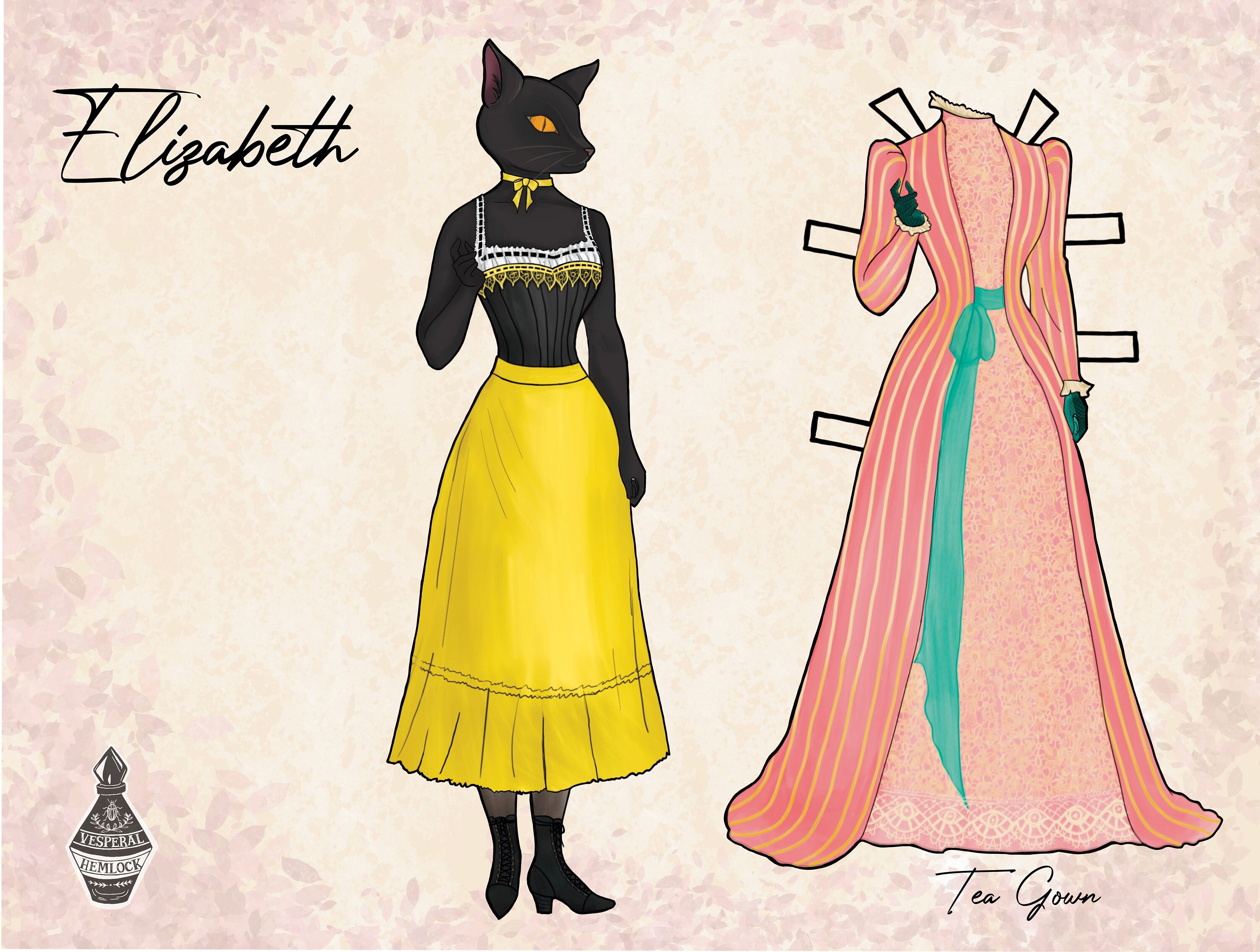 Elizabeth Paper Doll - Etsy