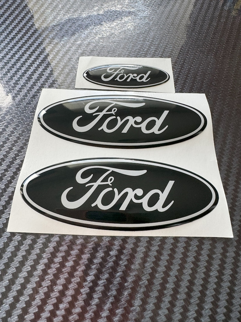 Set of 3 Gel Coated Ford Logo Gel Coated Emblem Overlays Fiesta / Focus ...