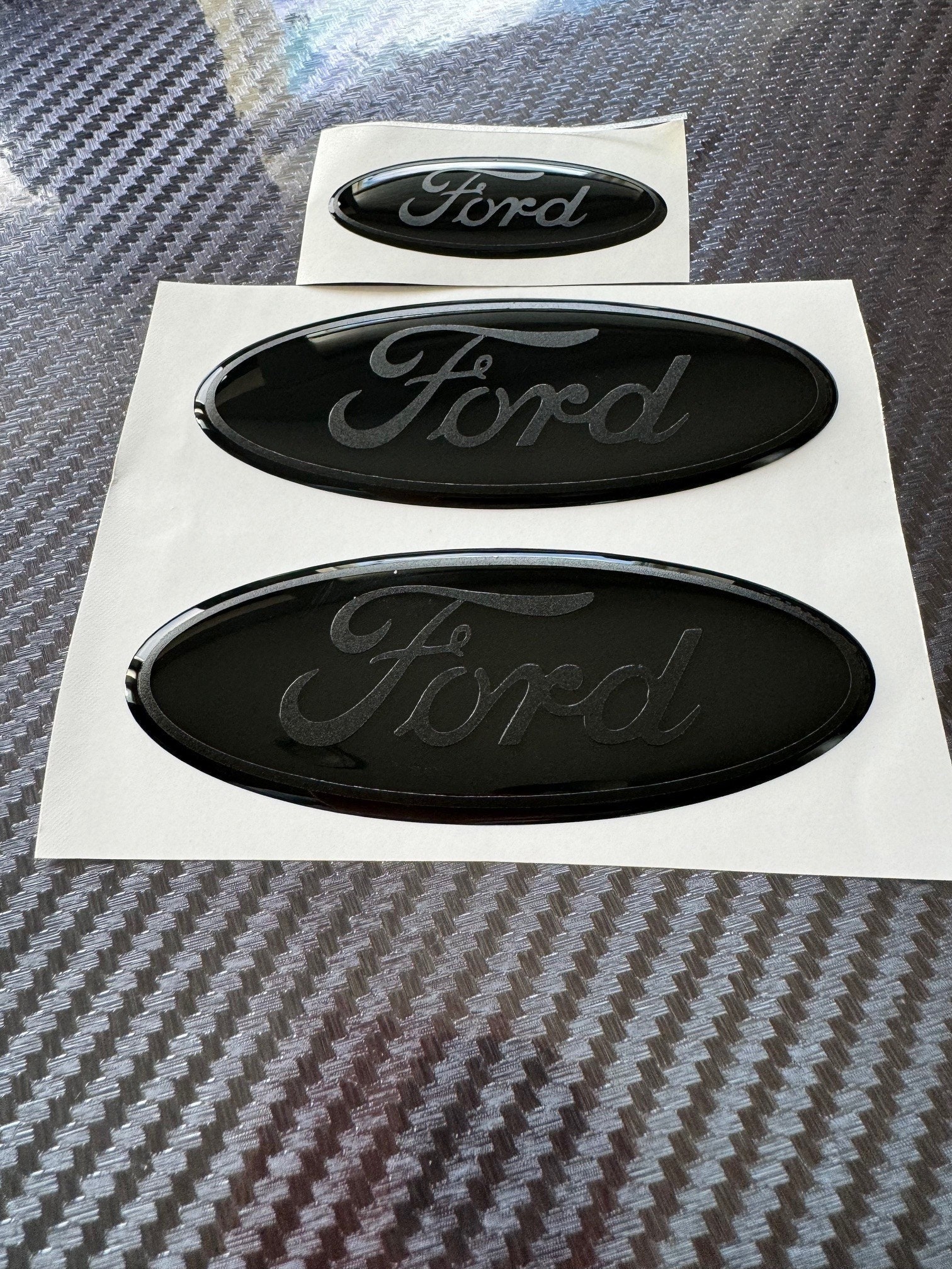 Ford F250 Set of 3 Gel Coated Ford Logo Gel Coated Emblem Overlays ...