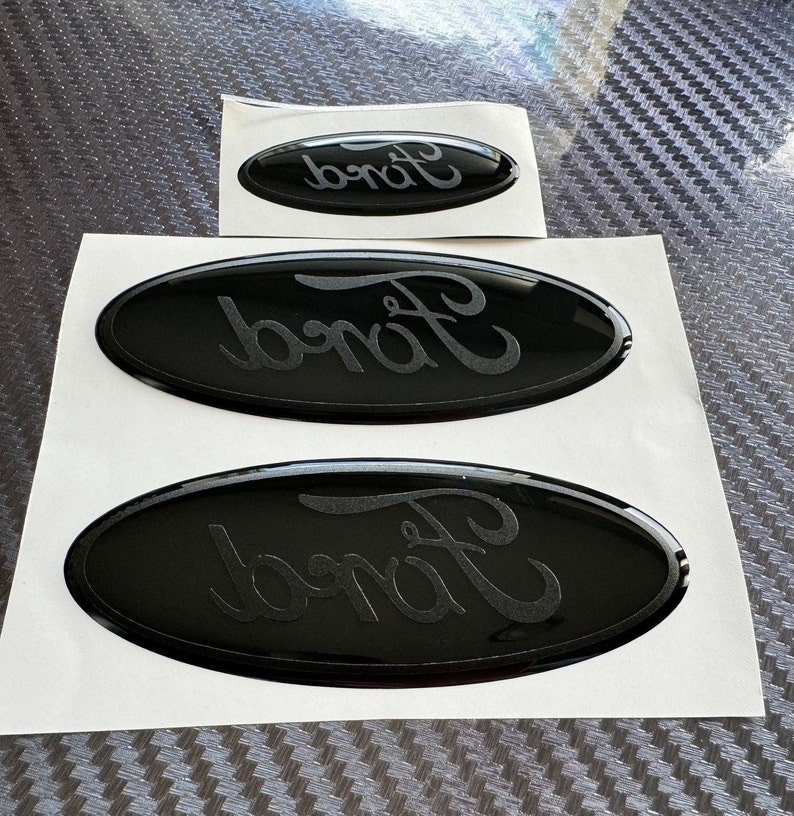 Set of 3 Gel Coated Ford Logo Gel Coated Emblem Overlays Transit Custom ...