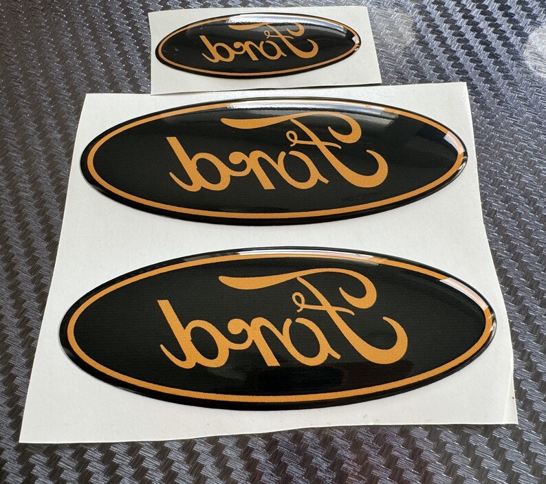 Set of 3 Gel Coated Ford Logo Gel Coated Emblem Overlays Transit Custom ...
