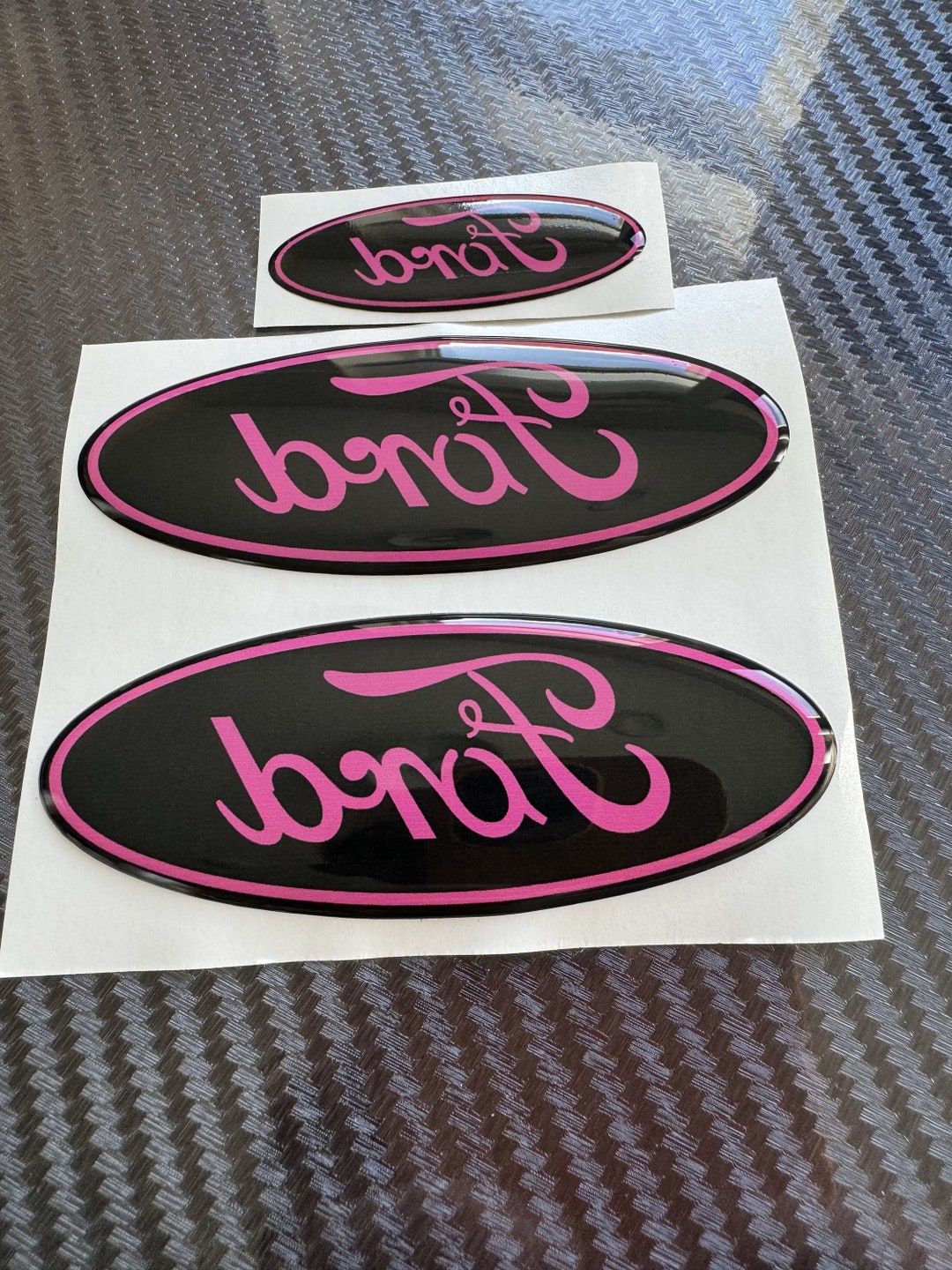 Set of 3 Gel Coated Ford Logo Gel Coated Emblem Overlays Fiesta / Focus ...