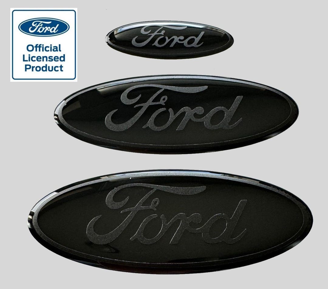 Ford F250 Set of 3 Gel Coated Ford Logo Gel Coated Emblem Overlays ...