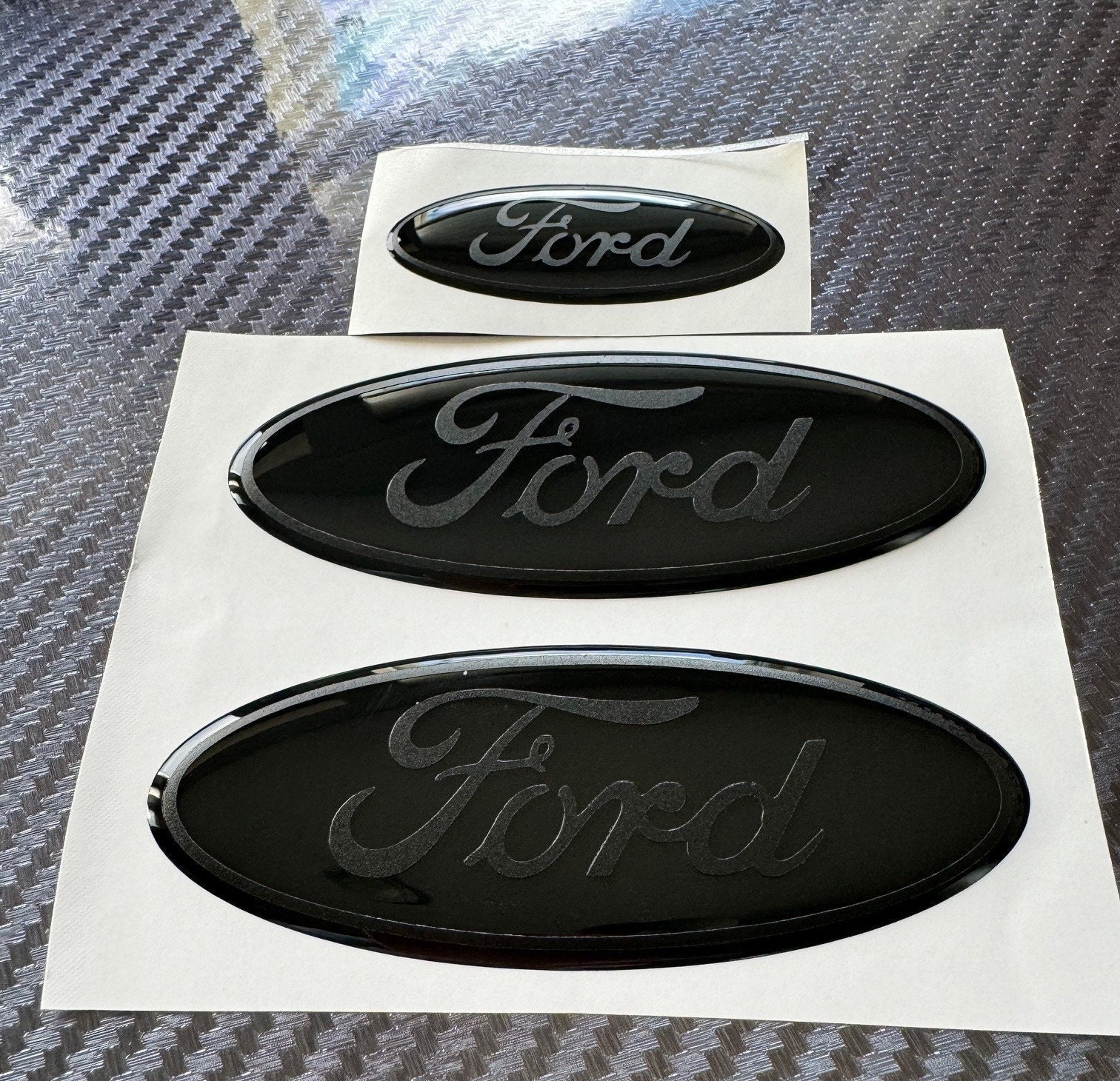 Set of 3 Gel Coated Ford Logo Gel Coated Emblem Overlays Transit Custom ...