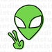Alien SVG, Alien Peace Sign SVG, Green Alien Halloween SVG, Digital ...
