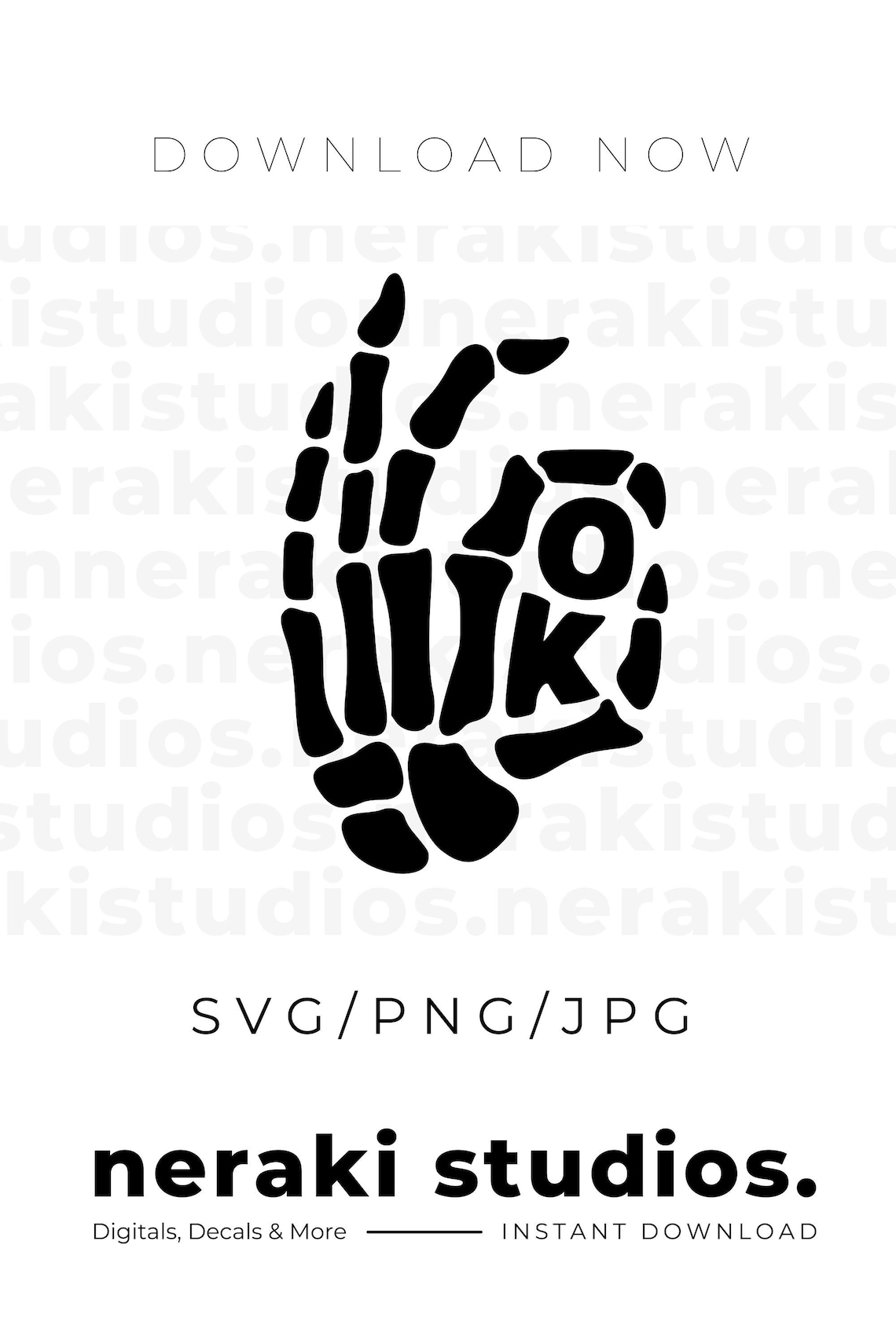 Okay Hand Sign Skeleton SVG Ok Signal SVG Typography SVG - Etsy