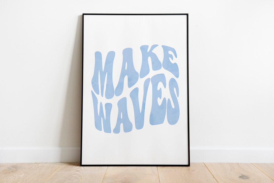 Make Waves Print, Retro Trendy Poster, Nautical Nursery, Beach Decor ...