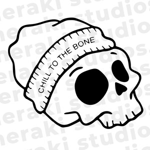 Chill Skull SVG, Skull With Beanie SVG, Skull SVG, Halloween Svg ...