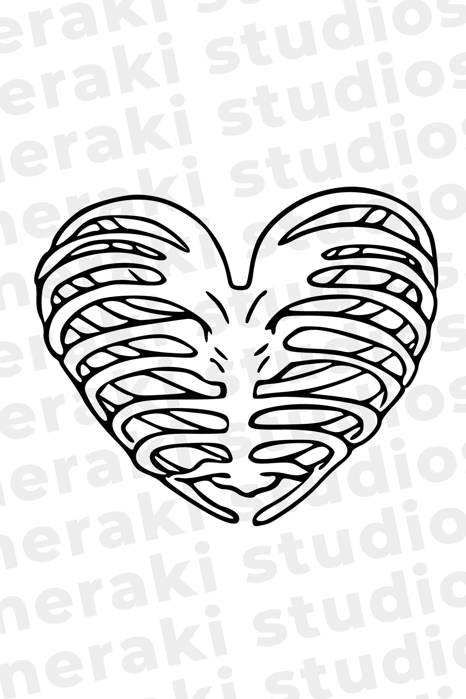 Skeleton Rib Cage Heart SVG Heart SVG Ribs SVG X-Ray | Etsy