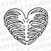 Skeleton Rib Cage Heart SVG, Heart SVG, Ribs SVG, X-ray Skeleton Bones ...