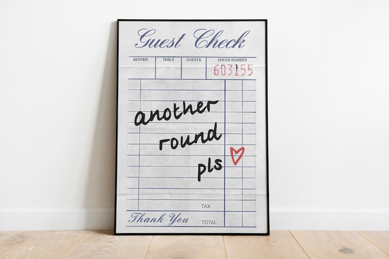 Trendy Guest Check Print Guest Check Wall Art Guest Check - Etsy