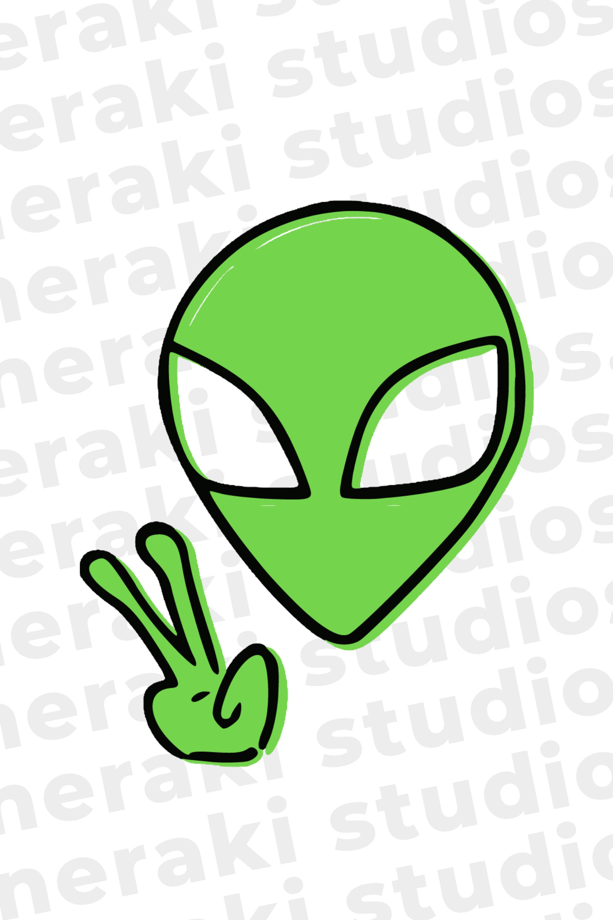 Alien SVG Alien Peace Sign SVG Green Alien Halloween SVG | Etsy