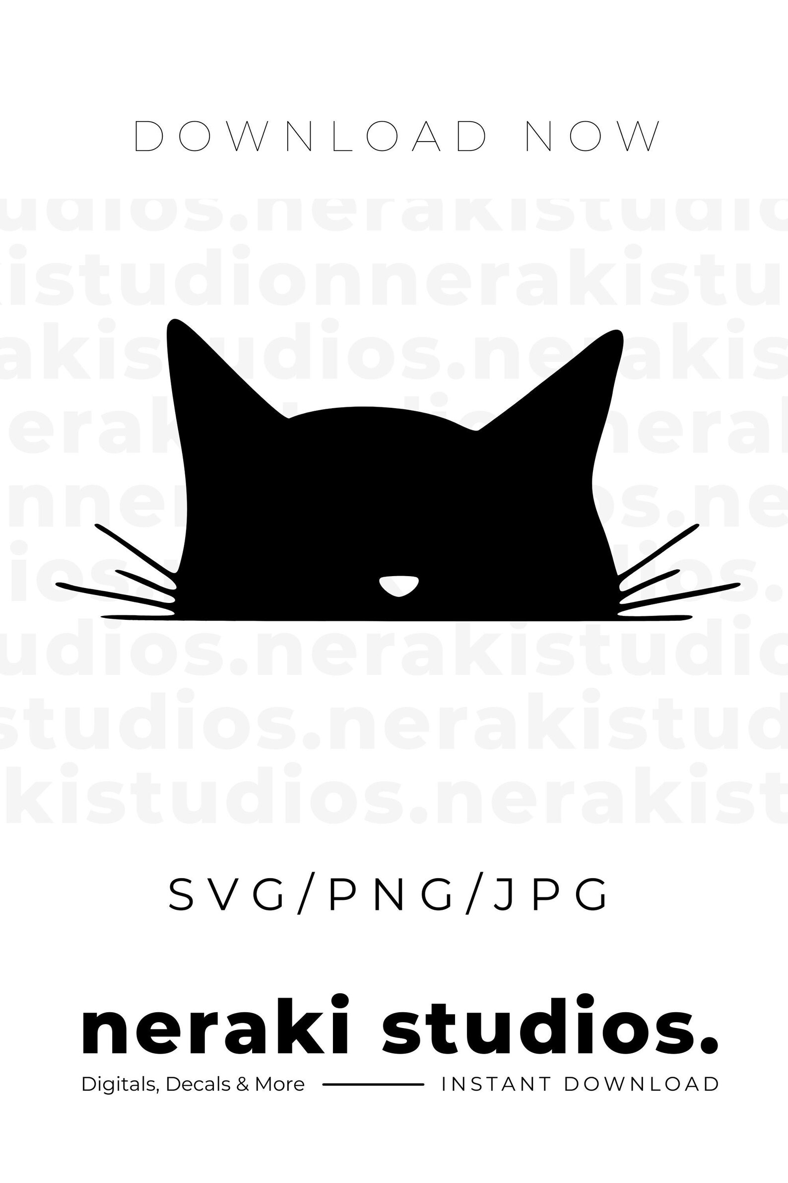 Peeking Cat SVG Black Cat Silhouette SVG Cute Kitten SVG - Etsy
