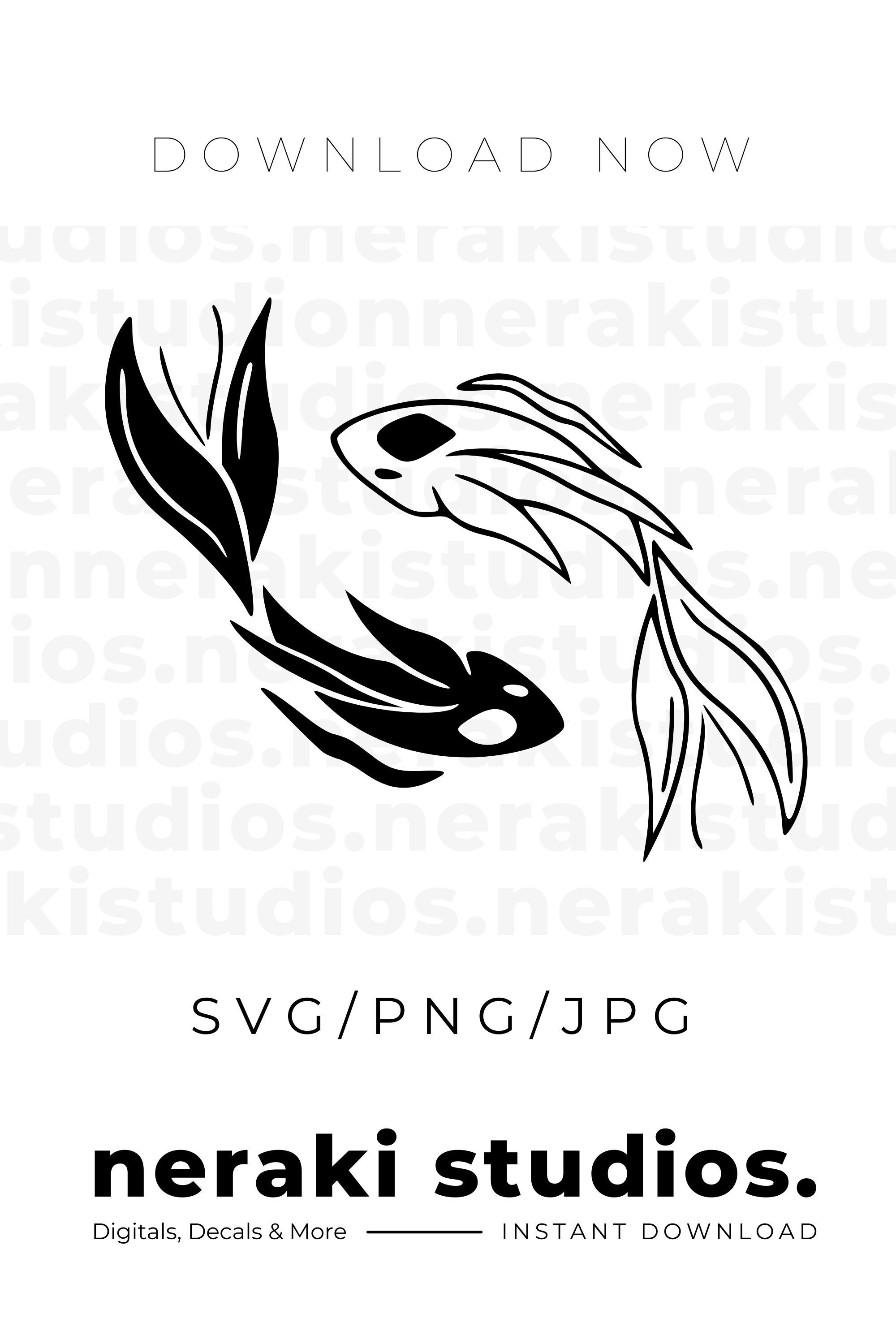 Japanese Koi Fish SVG, Yin Yang SVG, Minimal Fish SVG, Digital/instant ...