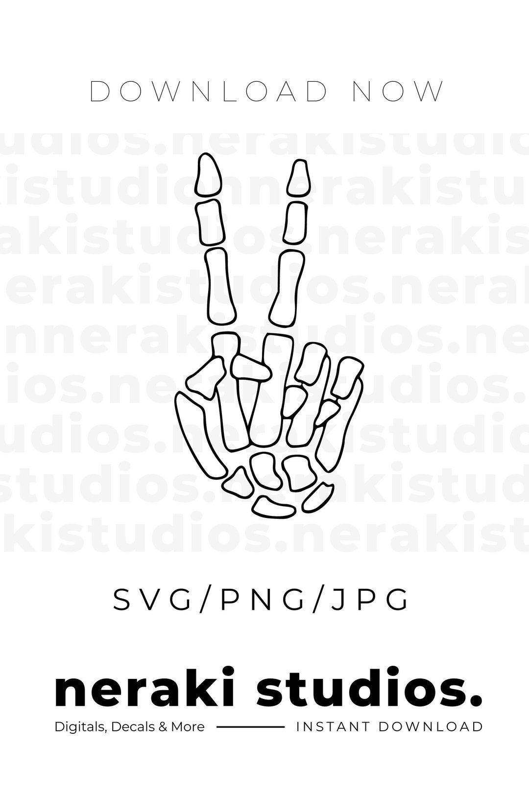 Skeleton Peace Sign SVG, Skeleton Hand Svg, Digital/instant Download ...