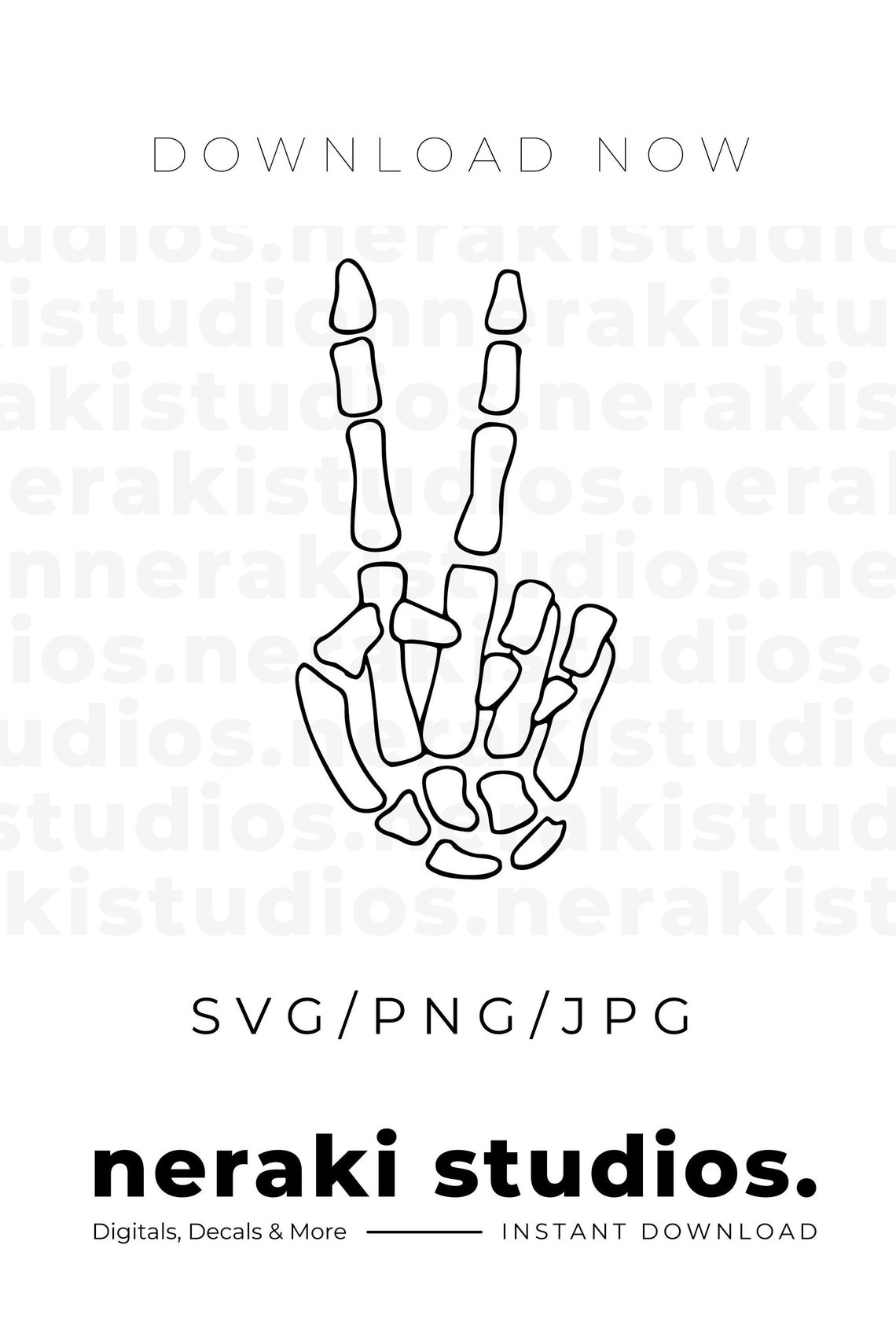 Skeleton Peace Sign SVG Skeleton Hand Svg Digital/instant - Etsy
