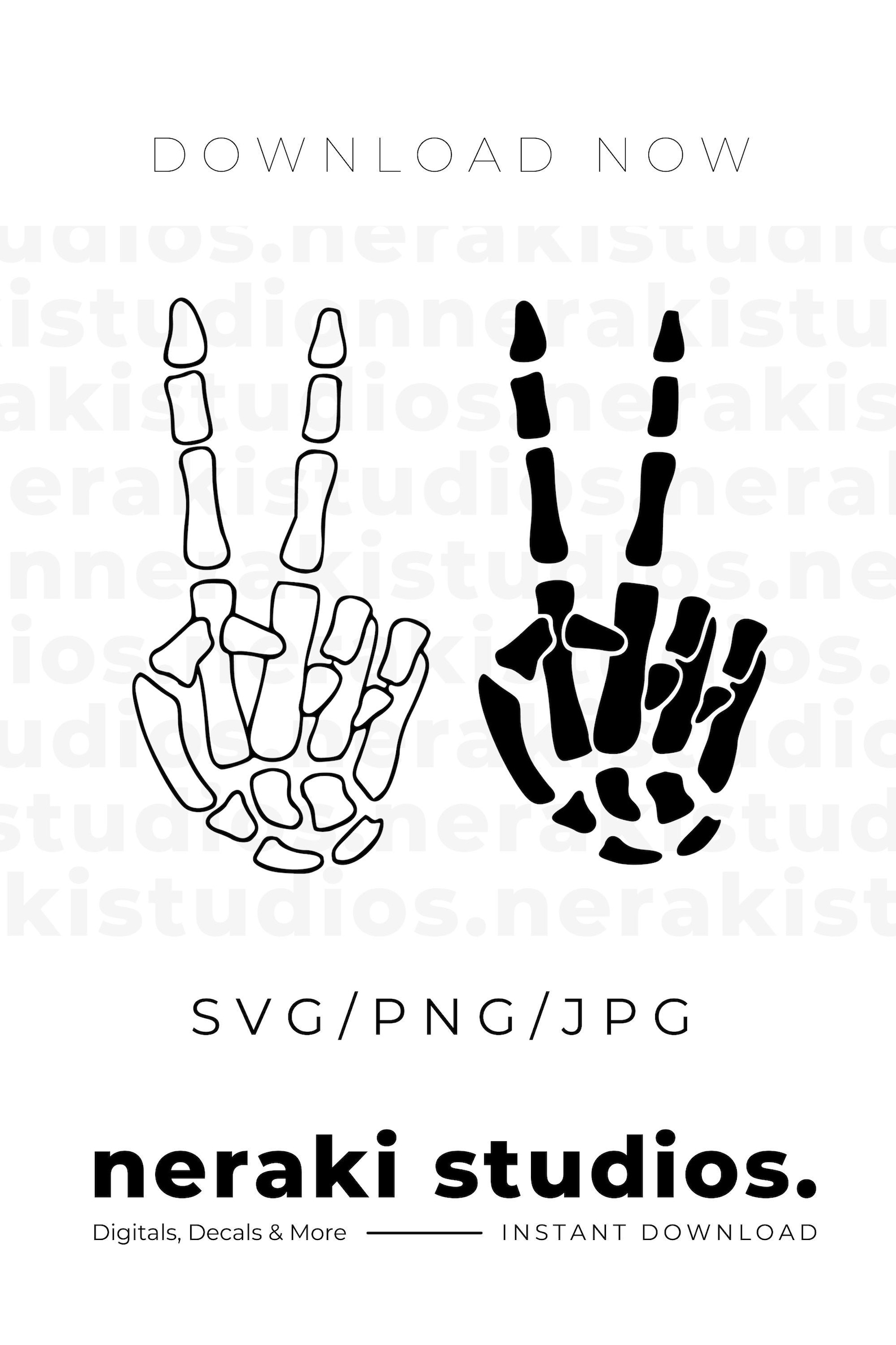 Skeleton Peace Sign SVG Bundle Skeleton Hand Svg Bundle | Etsy