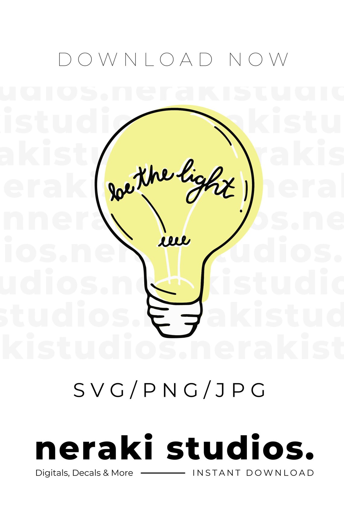 Be the Light Doodle SVG Lightbulb Drawing SVG Calligraphy - Etsy