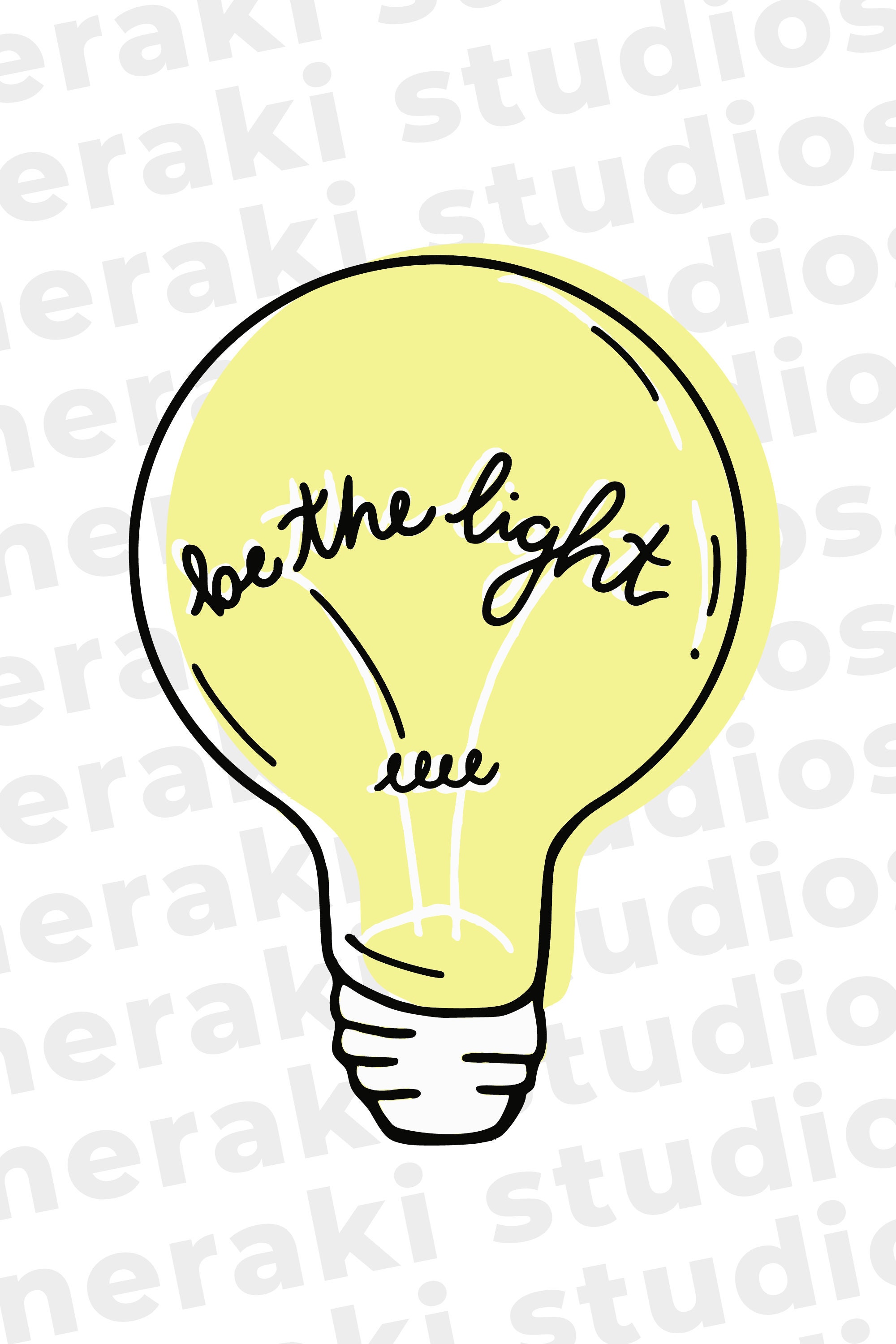 Be the Light Doodle SVG Lightbulb Drawing SVG Calligraphy - Etsy