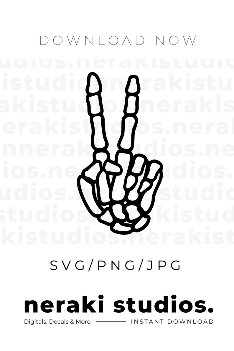 Skeleton Peace Sign SVG Halloween Svg Skull Svg Skeleton - Etsy